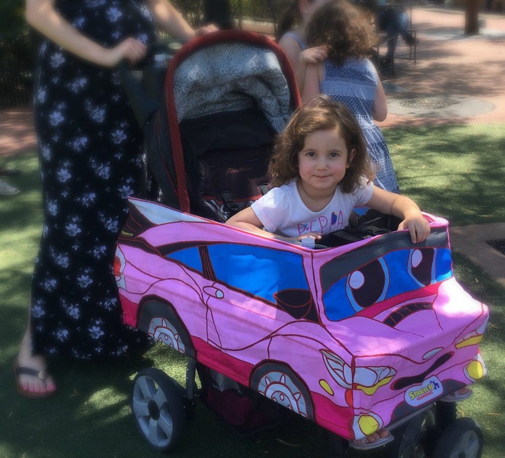 Pink Race Car Stroller Costume - Ygrowup Toys