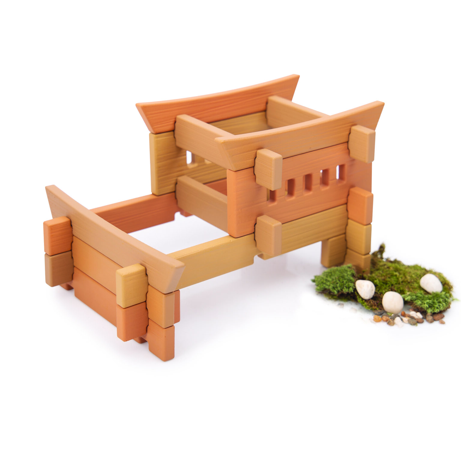 Guidecraft Tabletop Notch Blocks – Eastern 132 pc. set - Ygrowup Toys